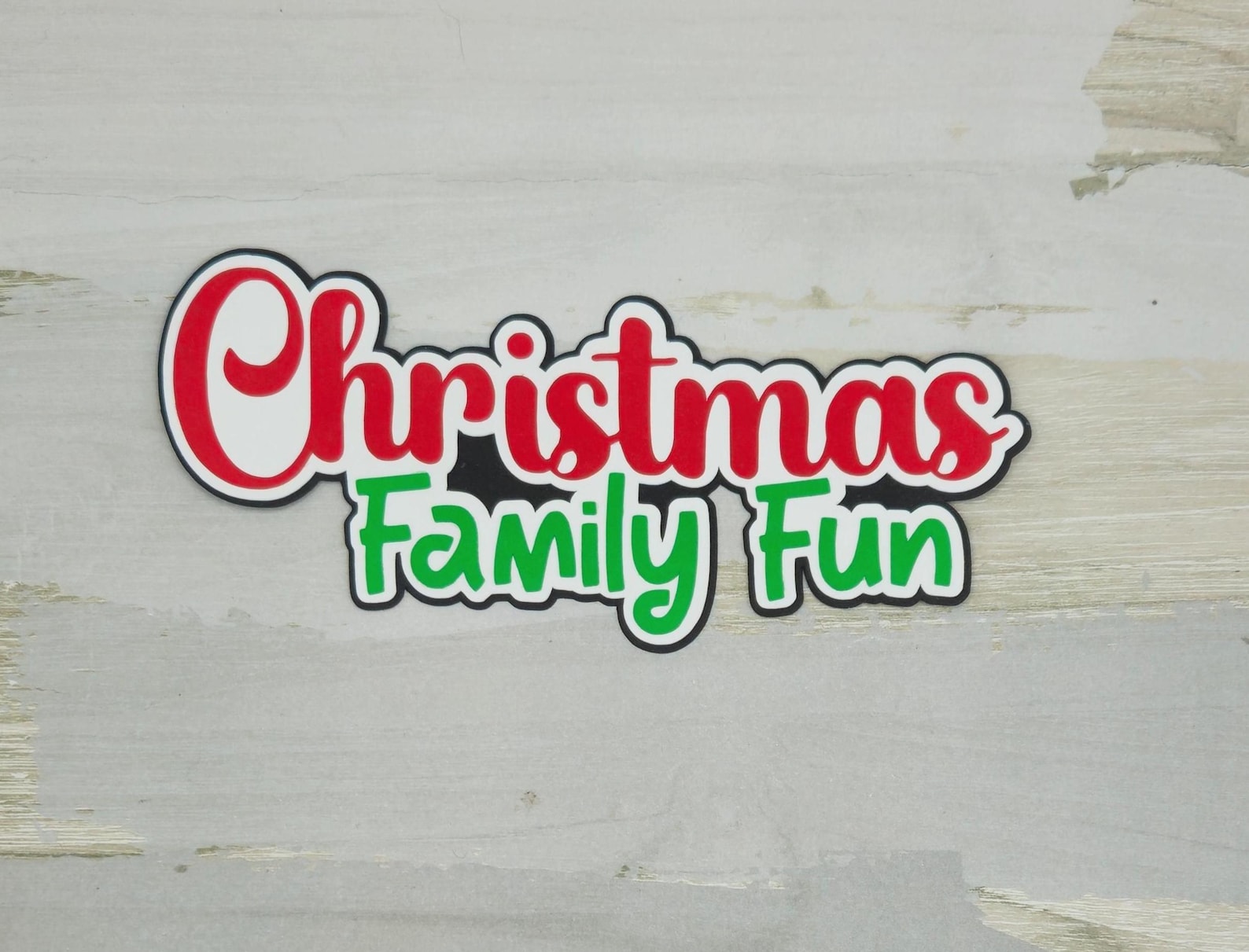 Christmas Family Fun Paper Pieced Die Cut Title for Scrapbooking, Card ...