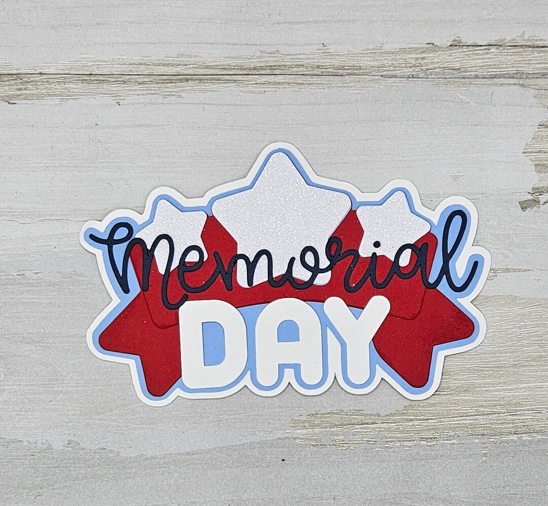 Memorial Day Paper Pieced Die Cut Title for Scrapbooking, Card Making ...