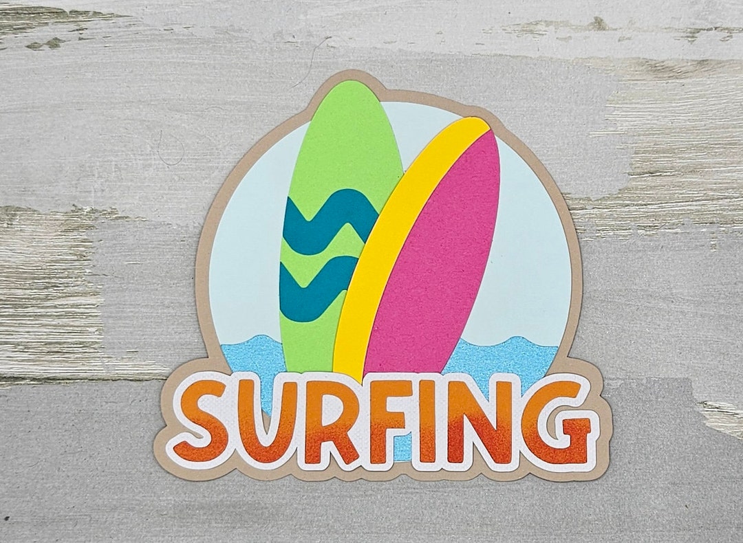 Surfing Paper Pieced Die Cut Title for Scrapbooking, Card Making, and ...