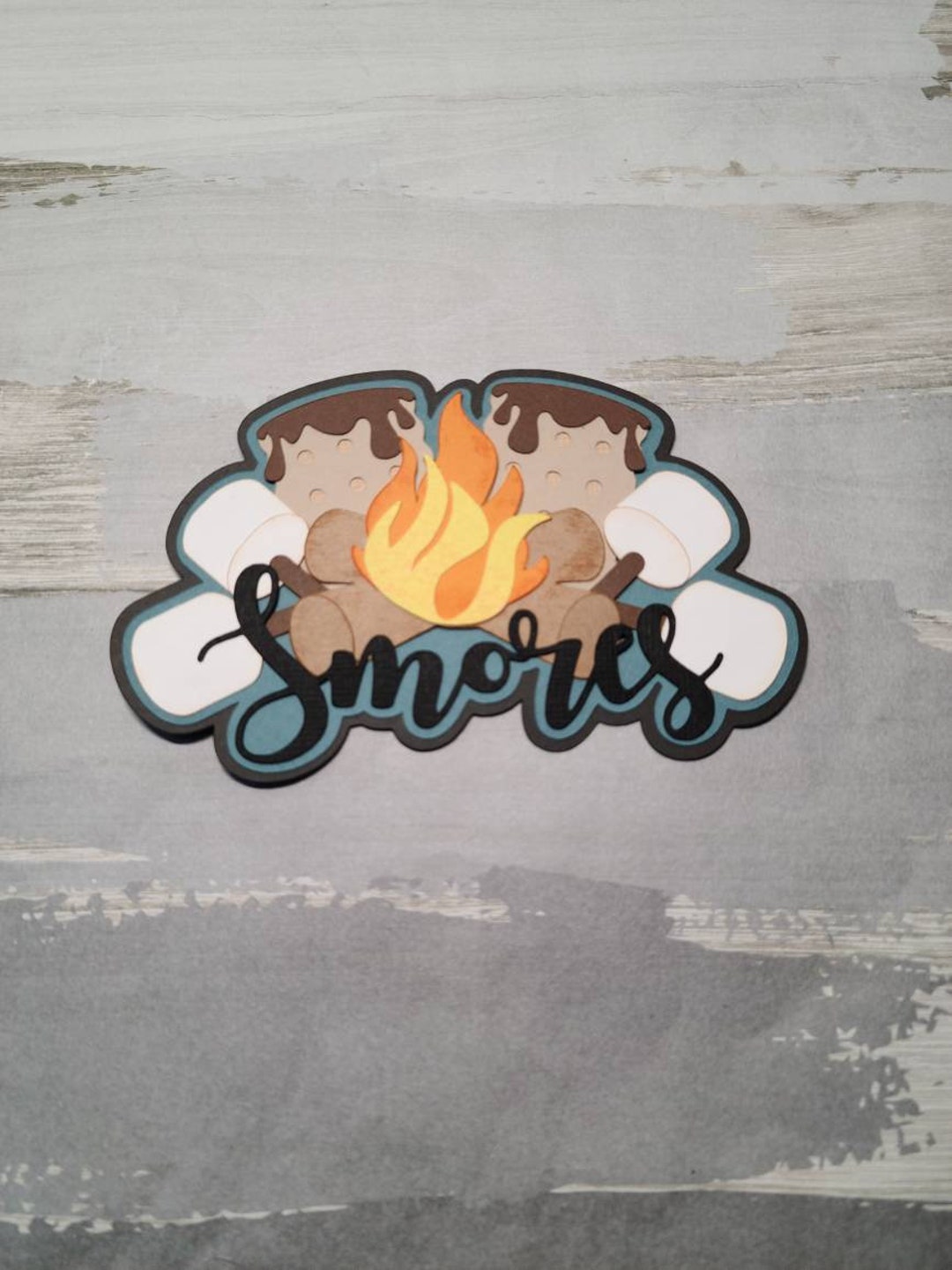 Smores Camping Paper Pieced Die Cut Title for Scrapbooking, Card Making ...