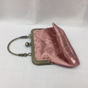 Satin Brocade Evening Bag/dressy Rose Pink Handbag/antique Style ...