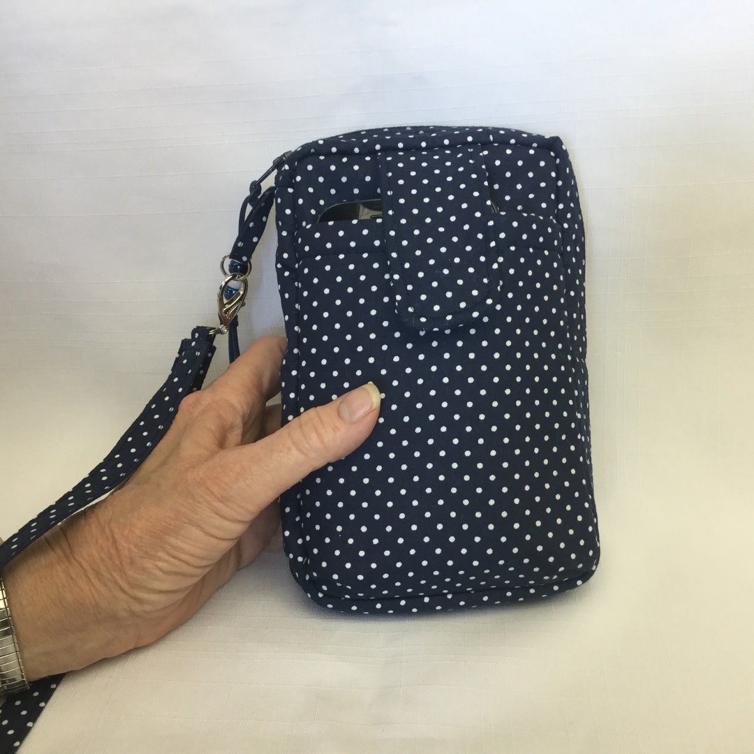 Navy and White Polka Dot Wallet-purse Combo/thirteen Pocket Multi ...