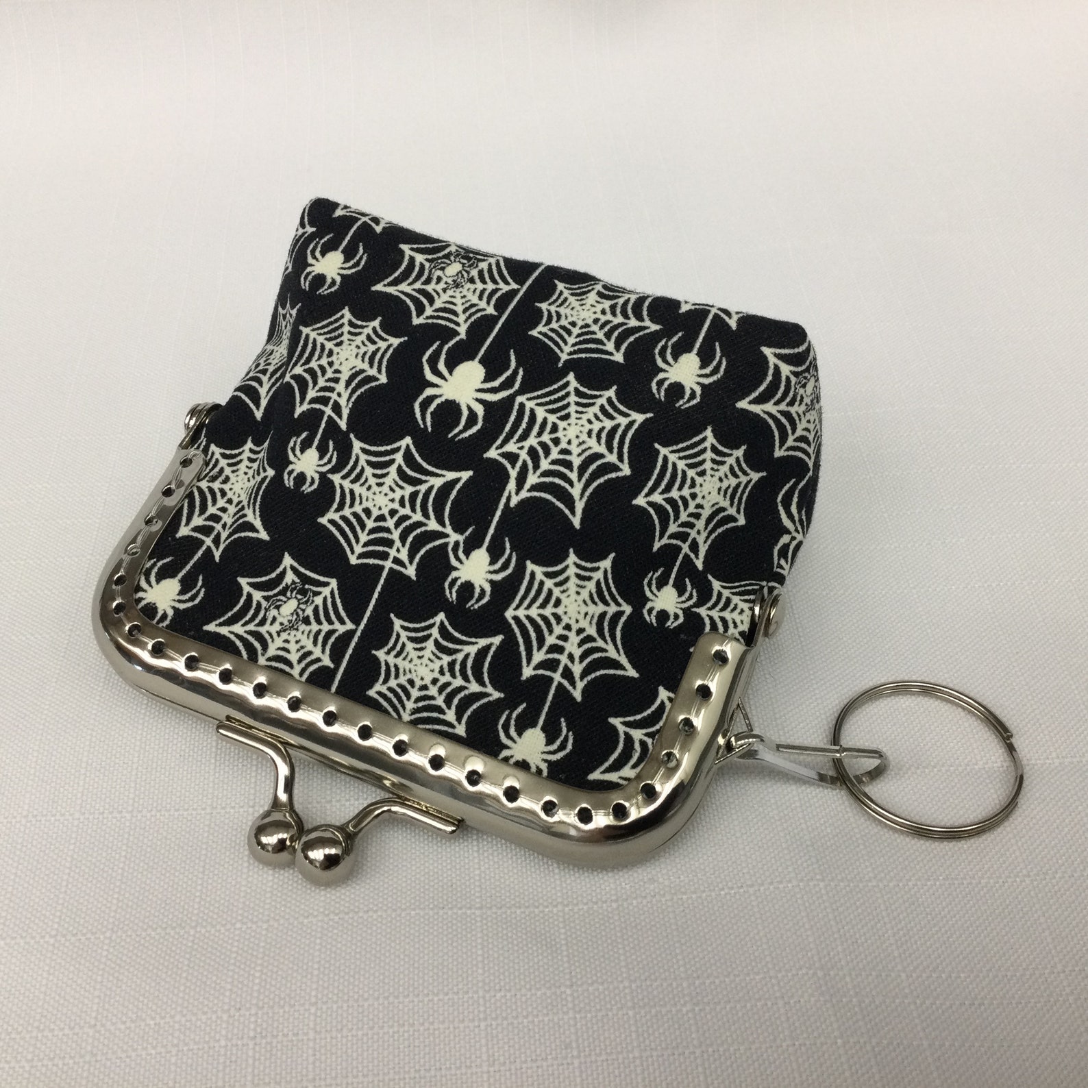 Tiny Spider Web Change Purse & Key Ring Combo/mini Spider Design Purse ...