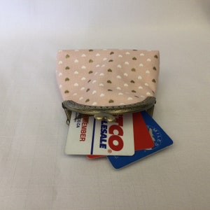 Tiny Hearts Change Purse/Light Pink Coin Pouch/Key | Etsy