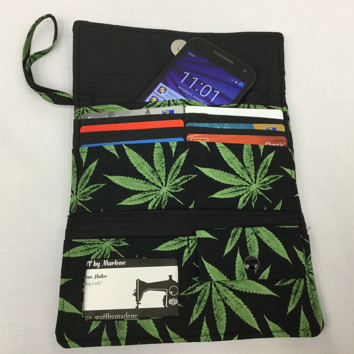 Cannabis Design Wallet/multi Compartment Wallet/weed Wrist - Etsy