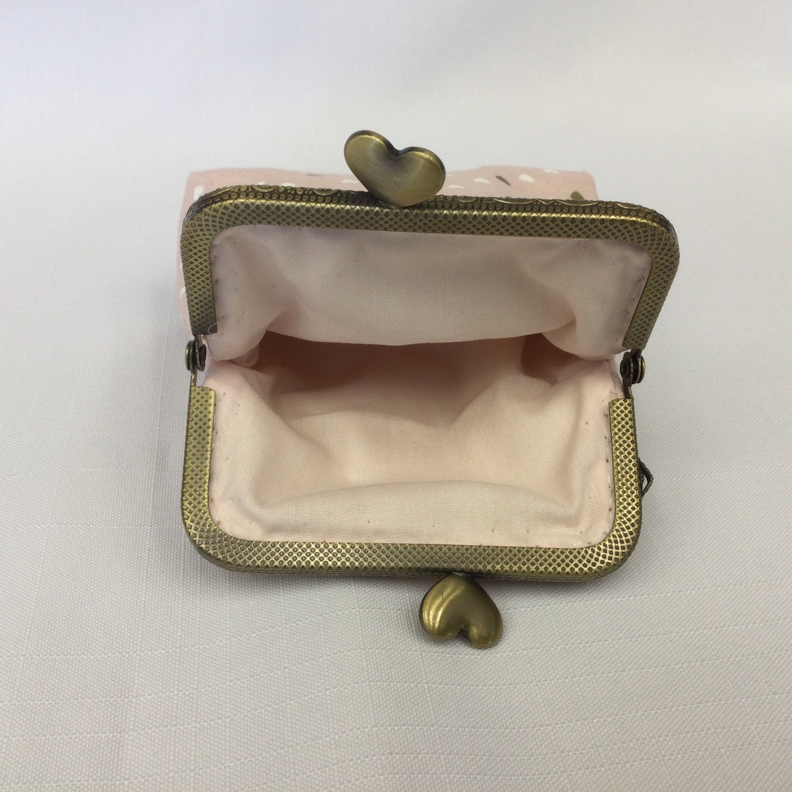 Tiny Hearts Change Purse/light Pink Coin Pouch/key Pouch/purse - Etsy