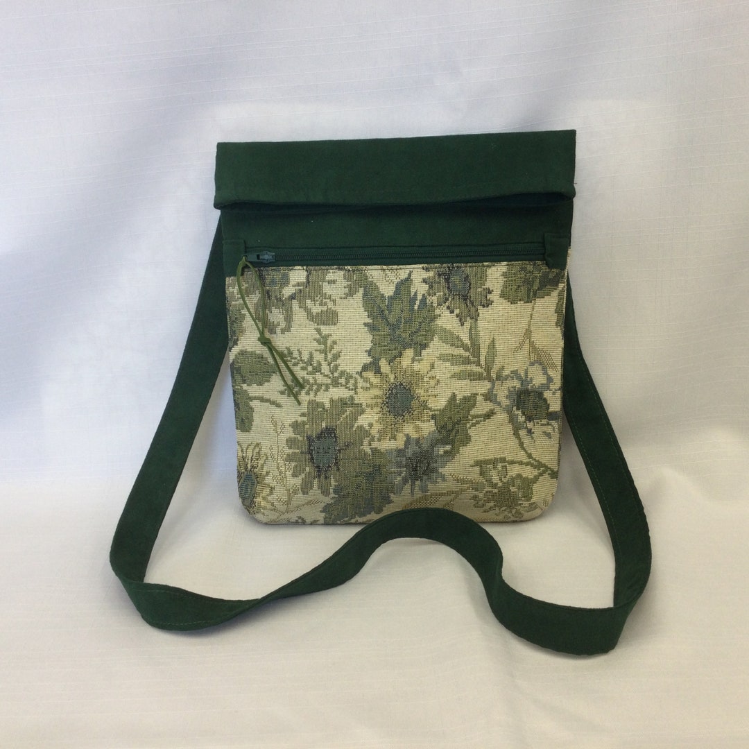 Floral Tapestry Shoulder Bag/lightweight Crossbody Bag/faux Suede and ...