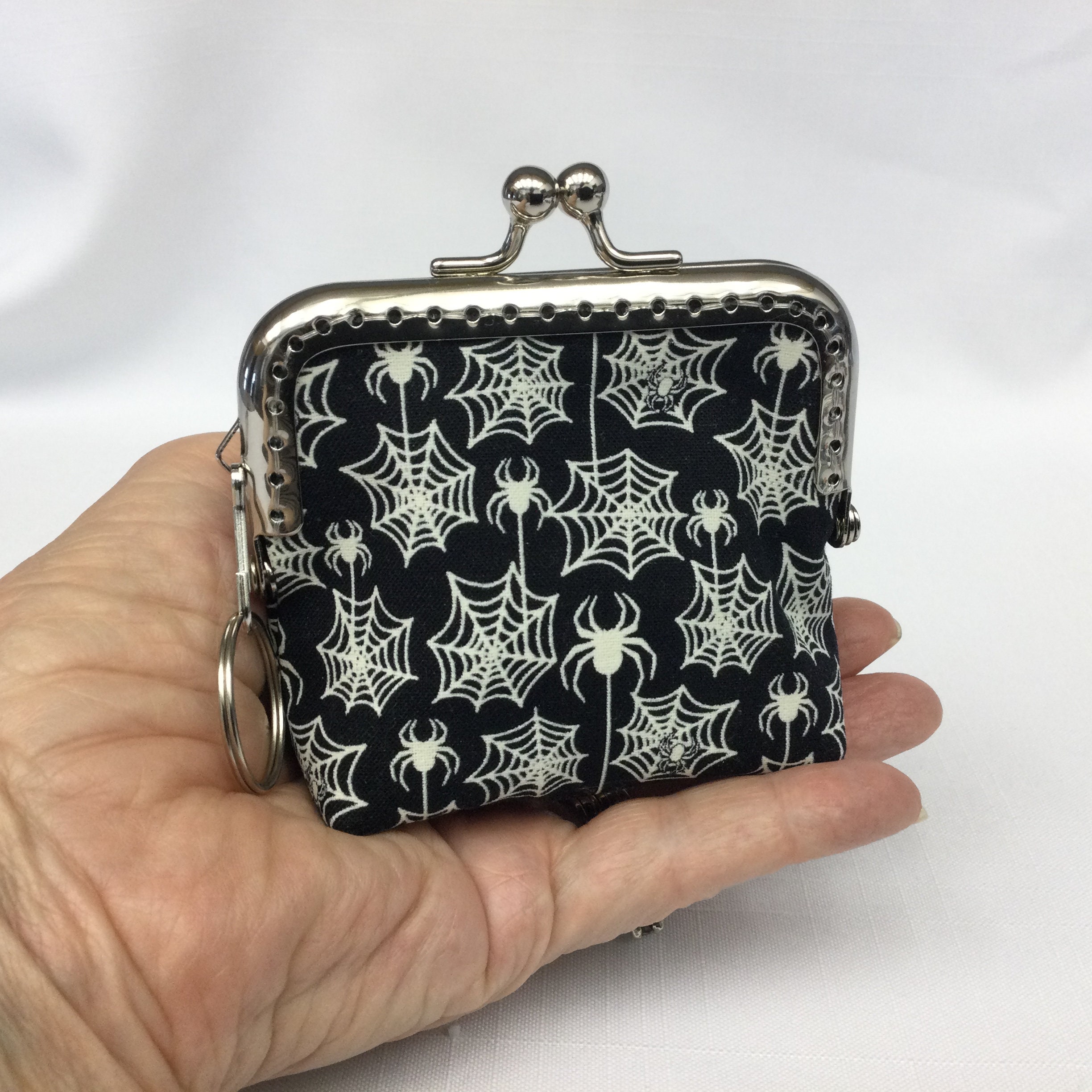 Tiny Spider Web Change Purse & Key Ring Combo/mini Spider Design Purse ...