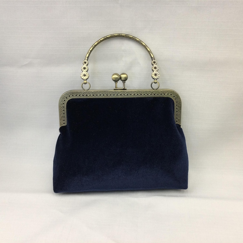 Blue Velvet Frame Bag - Etsy UK