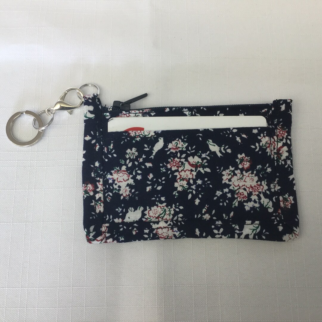 Floral White Doves Fabric Key Ring, Credit Card Holder - Etsy