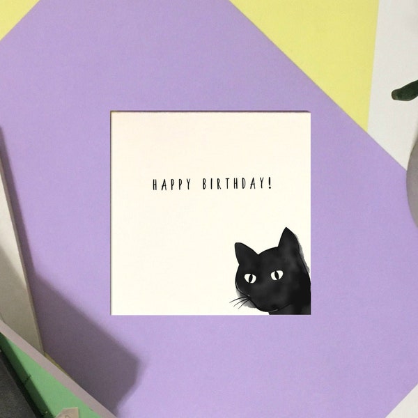 Cat Birthday Card - Etsy