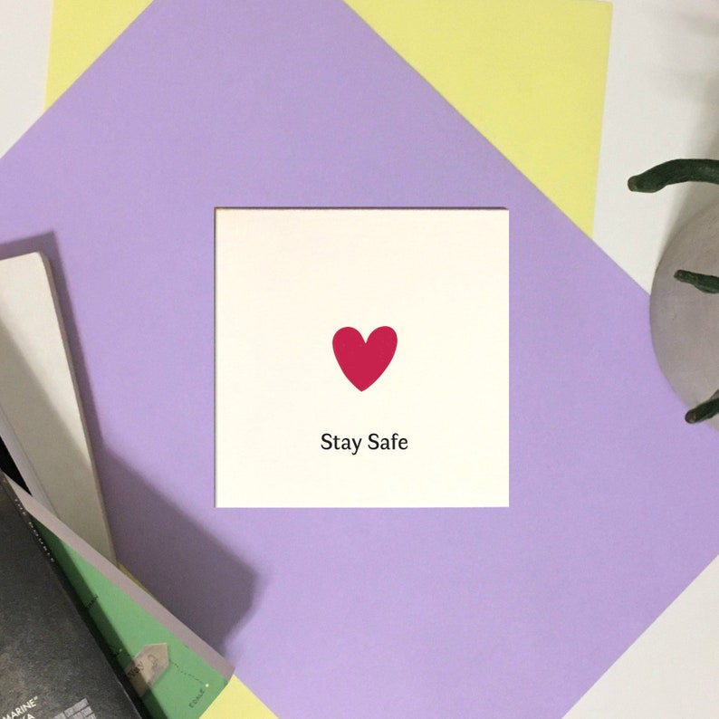 Get Well Soon Card Stay Safe Card Stay Safe Gift Self | Etsy