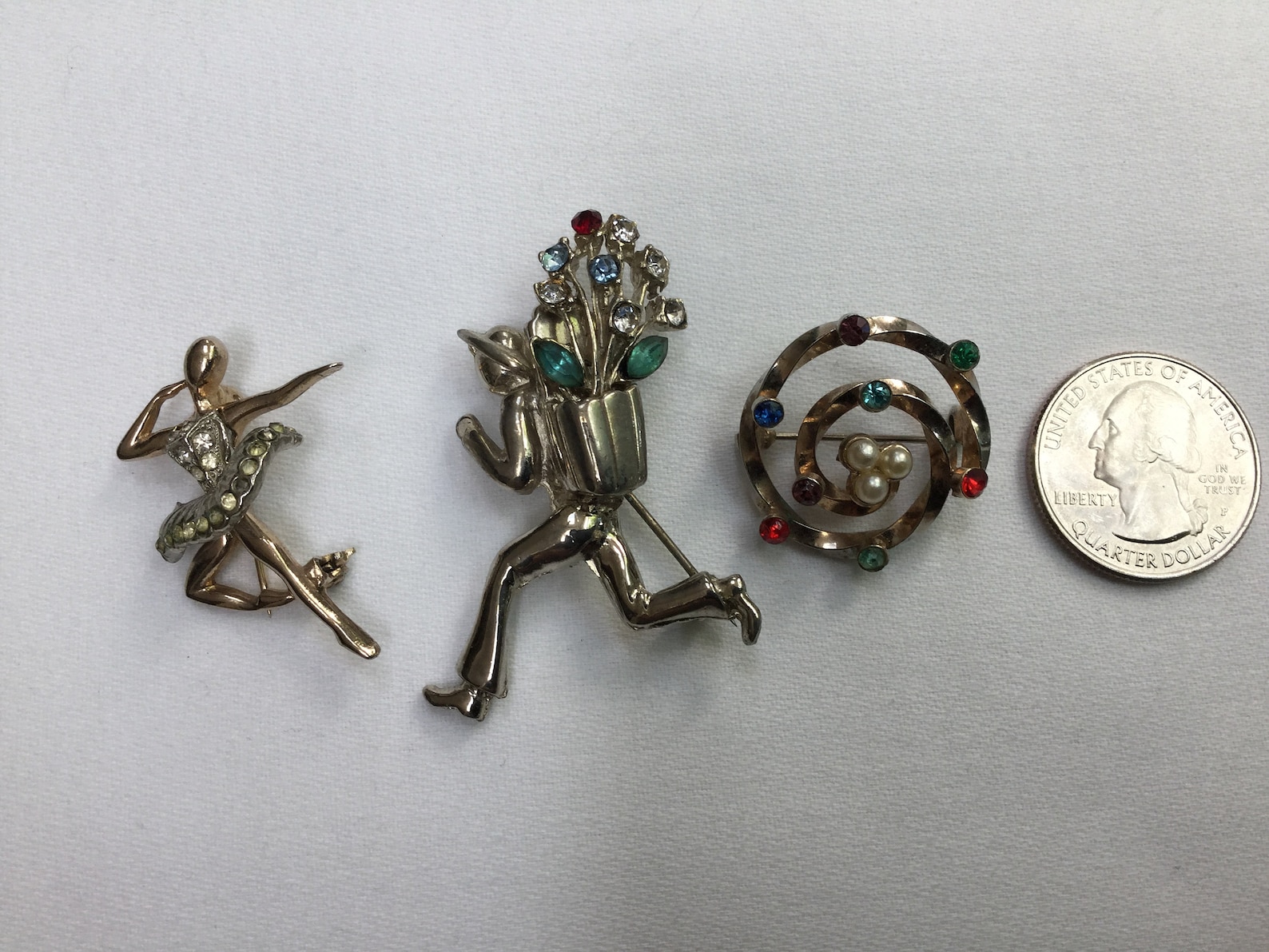 Vintage Art Deco Brooches 3 Vintage Art Deco Pins Antique | Etsy