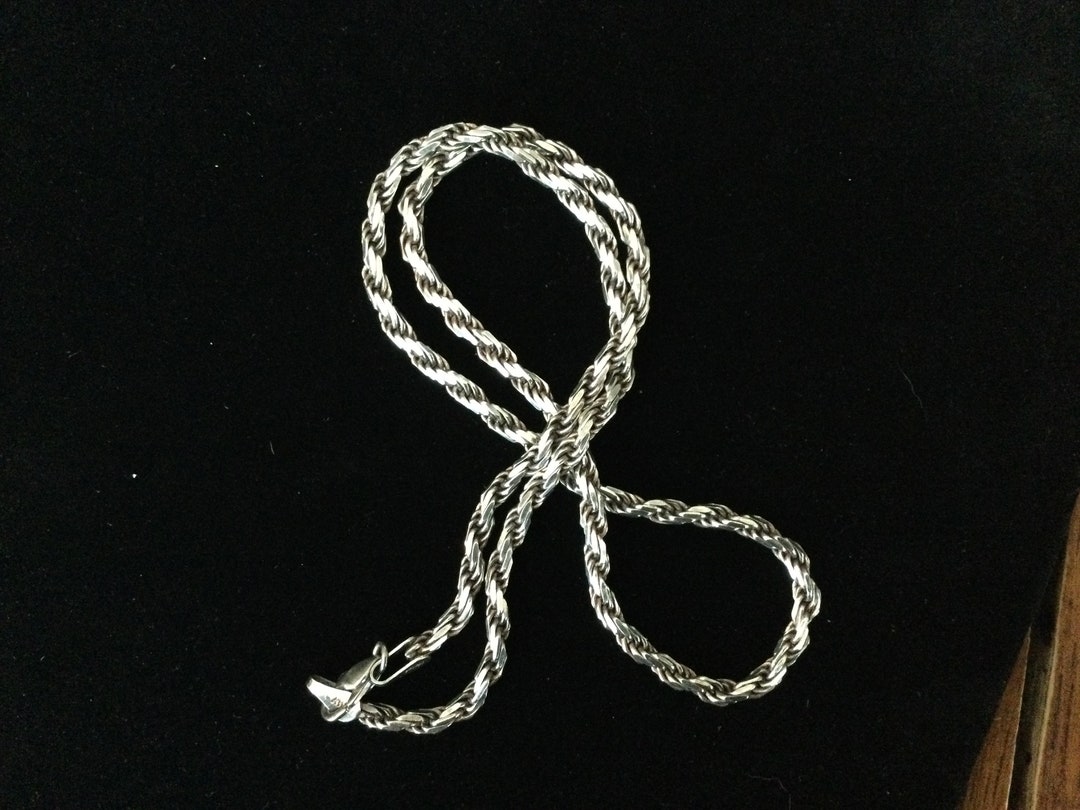 Sterling Silver Rope Necklace, Sterling Twisted Rope Chain - Etsy