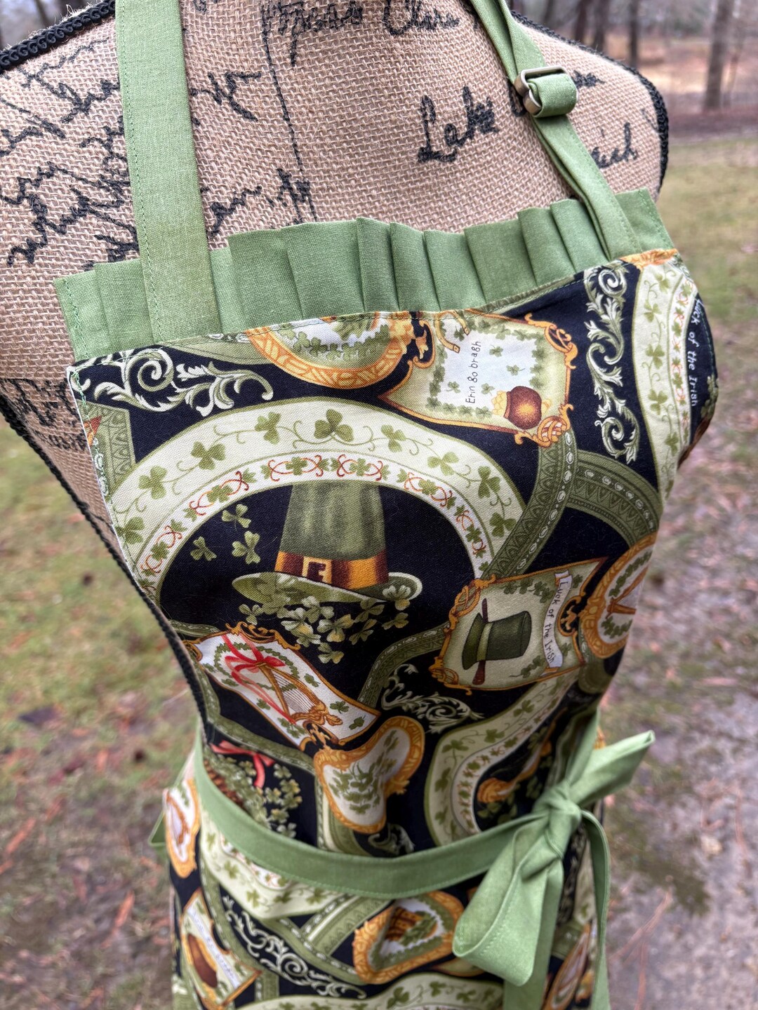 St Patricks Day, St Patricks Day Apron, Reversible Ladies Apron, St ...