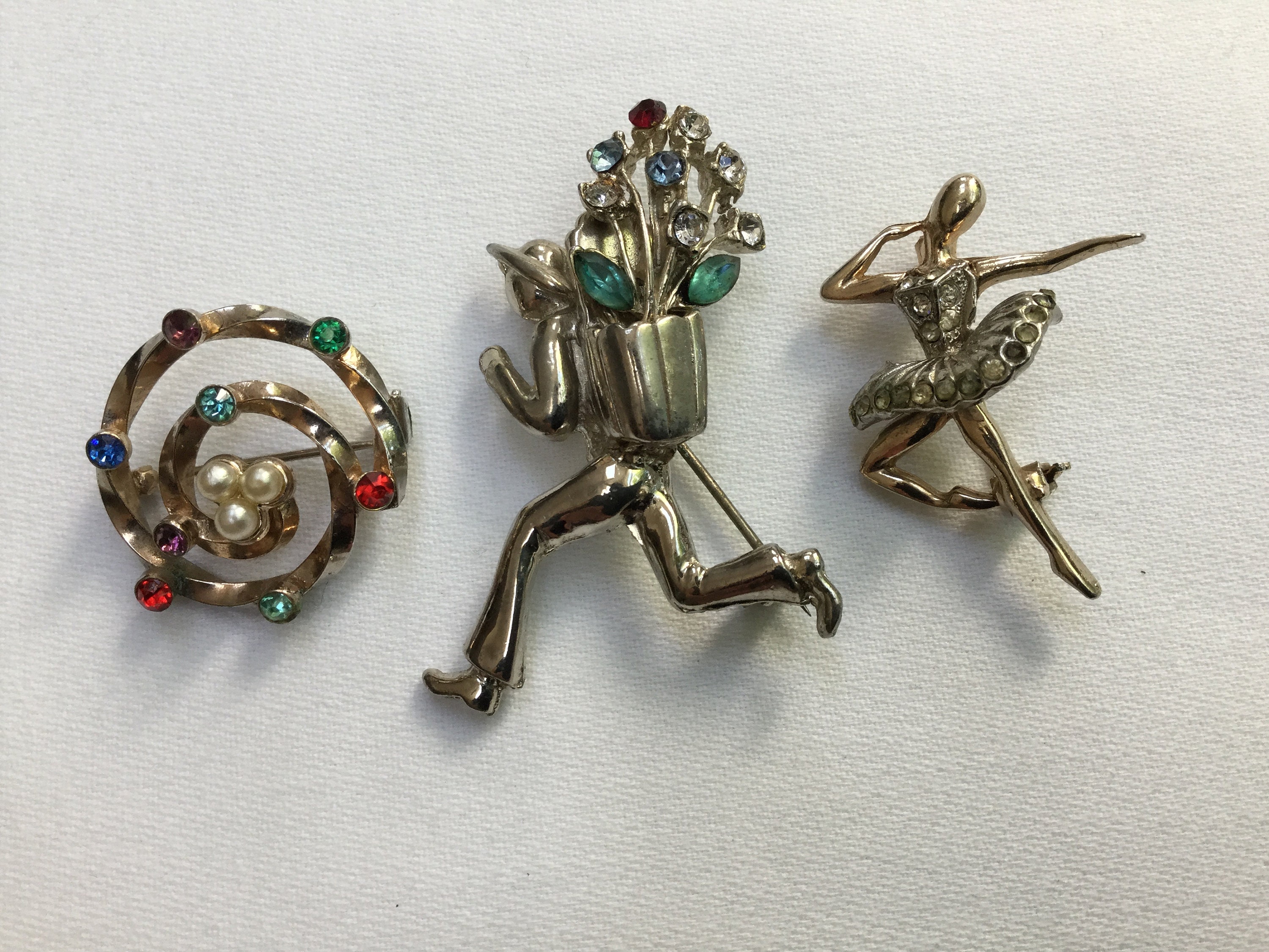 Vintage Art Deco Brooches 3 Vintage Art Deco Pins Antique | Etsy