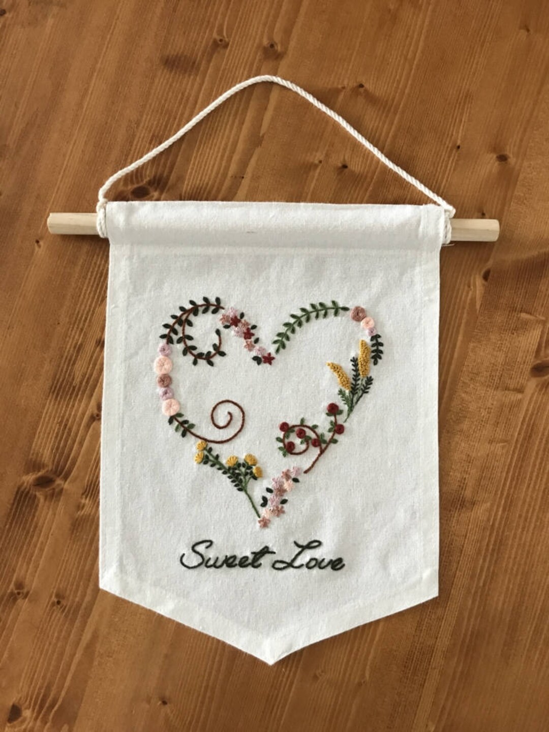 Floral Sweet Love Heart Hand Embroidery Pattern - PDF Download - Etsy