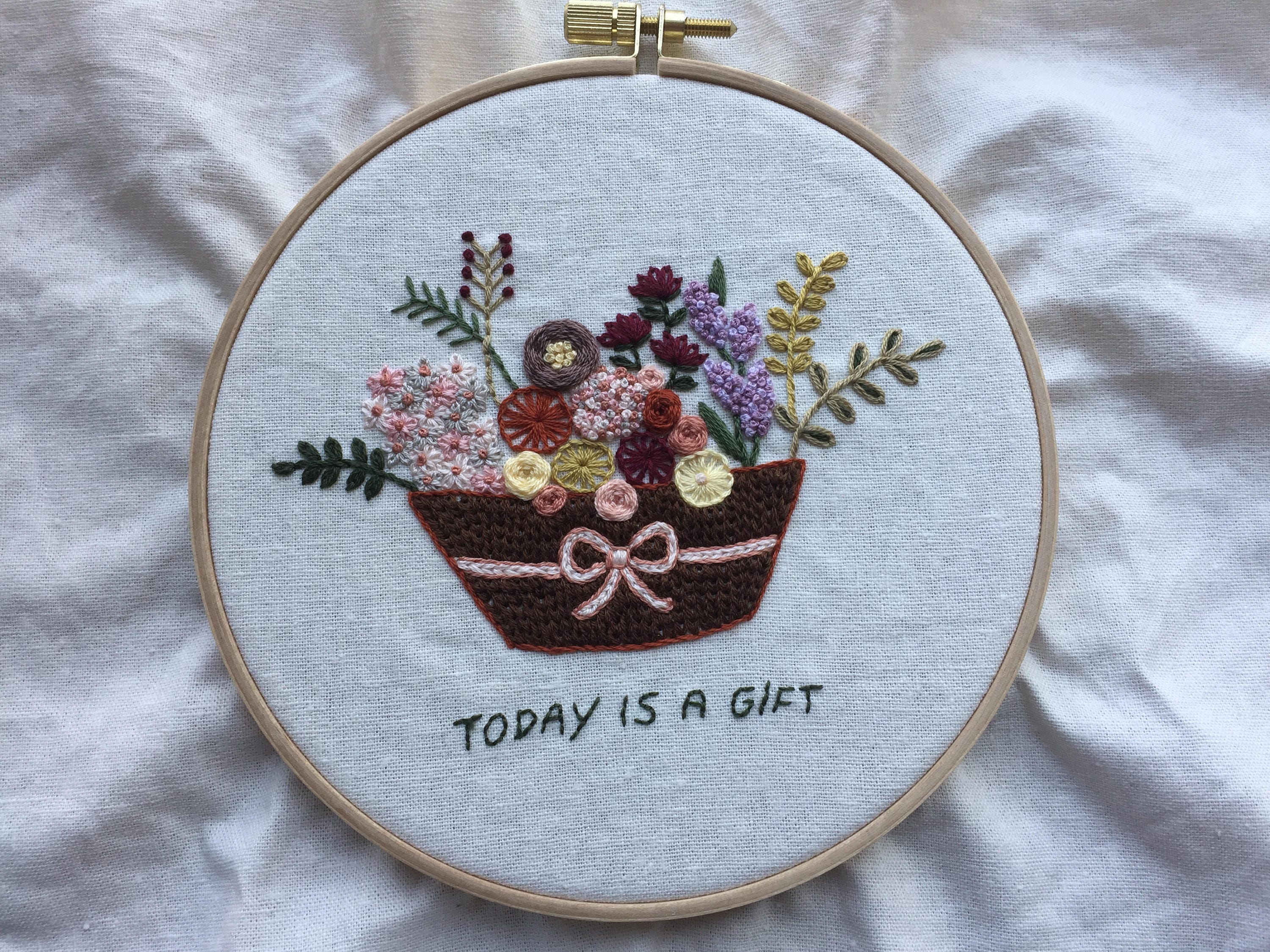 Flower Basket Hand Embroidery Pattern PDF Download PDF - Etsy