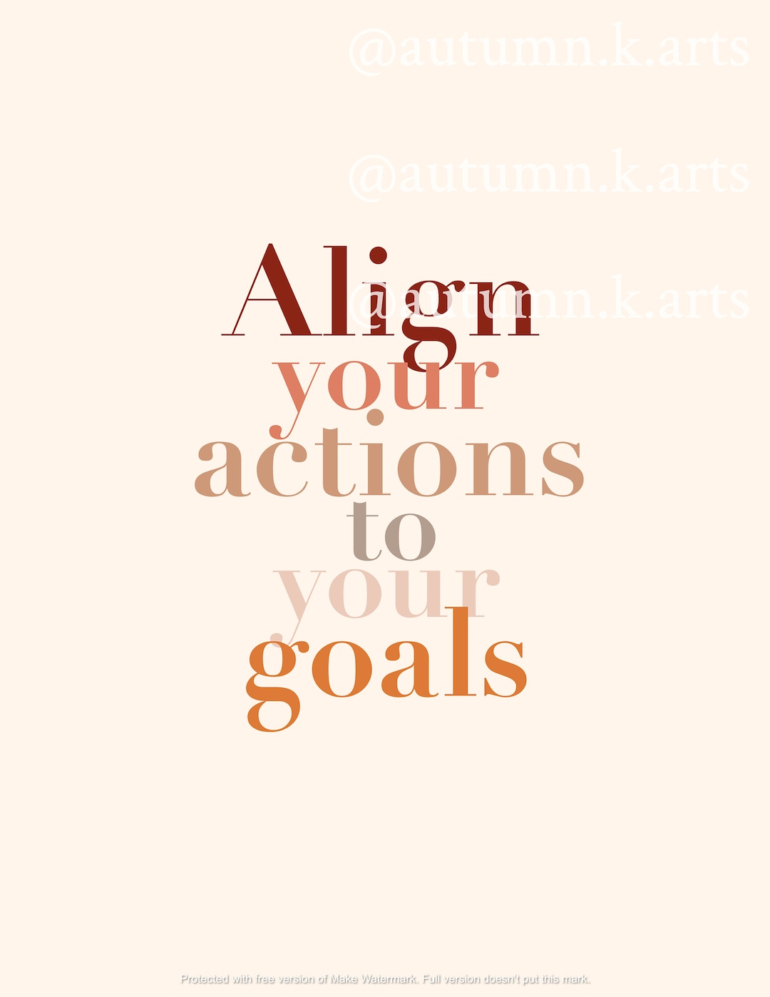 Print Align Your Actions to Your Goals - Etsy