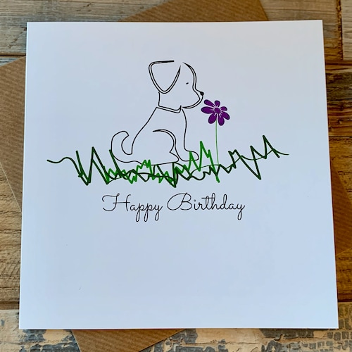 Happy Birthday Flowers Card - Etsy