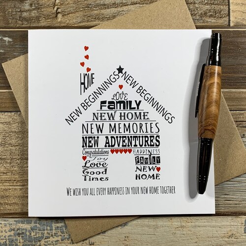 New Home Card Wordle Style Congratulations on Your New - Etsy