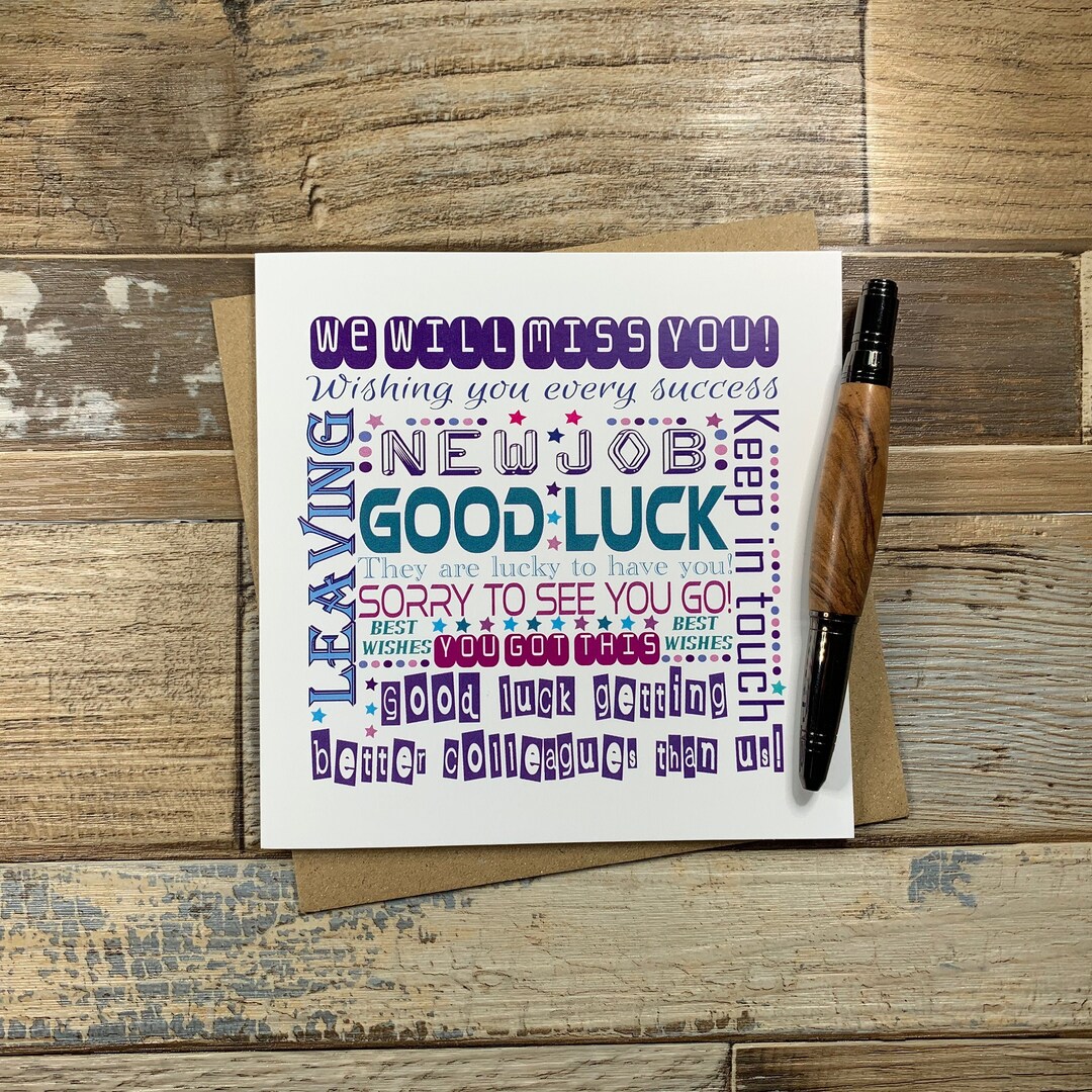 Leaving Card Word Art Wordle Design - Can Be Personalised - Ships ...