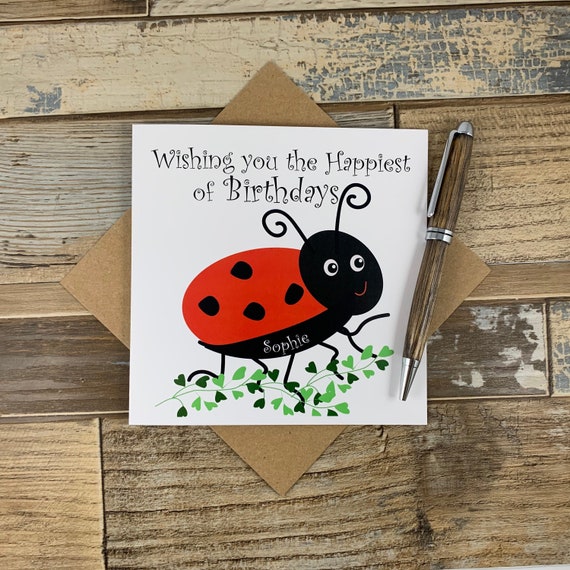 Paper & Party Supplies Greeting Cards Paper Embroidered ladybird ...