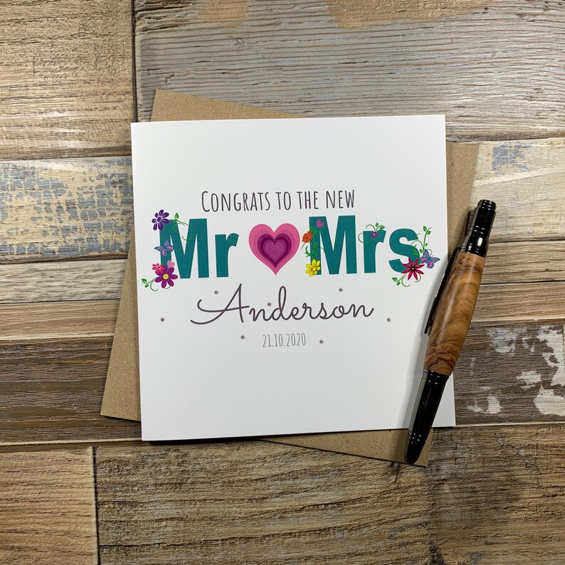 Congratulations to the New Mr & Mrs Personalised Wedding Day - Etsy