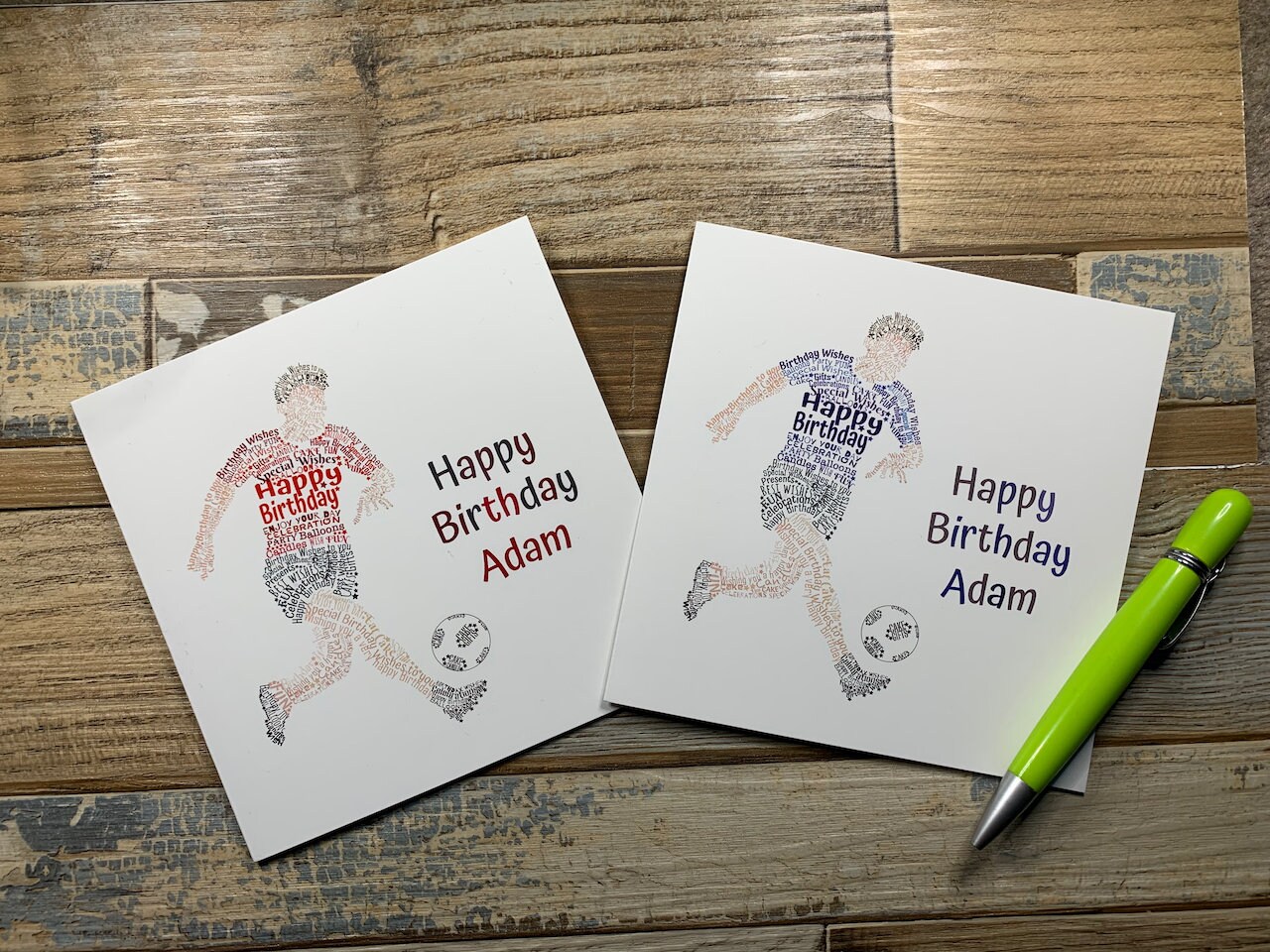 Happy Birthday Card Footballer Wordle Design Birthday Card - Etsy UK
