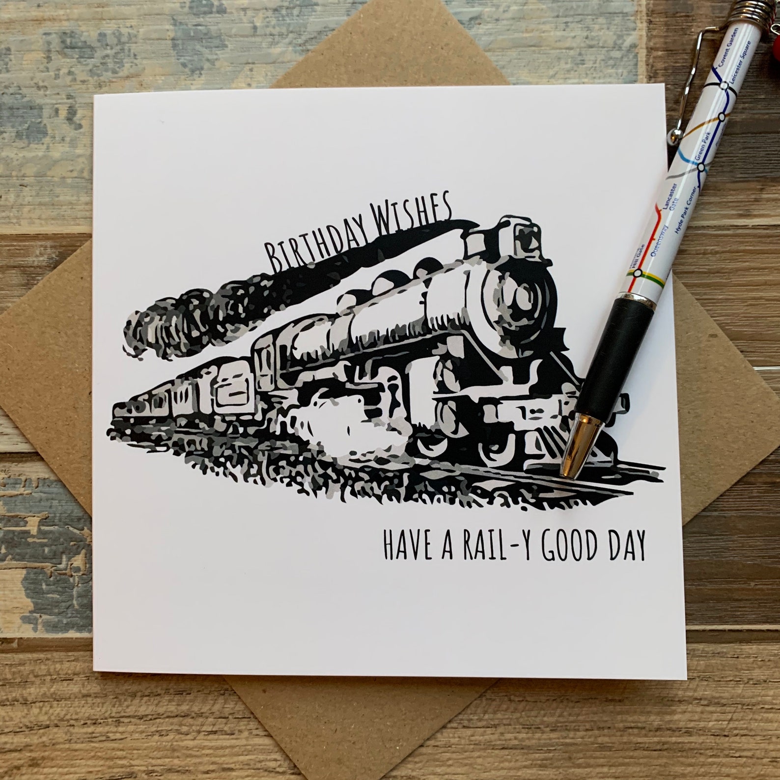 Train Birthday Card Happy Birthday - Have a Rail-y Good Day - Design ...