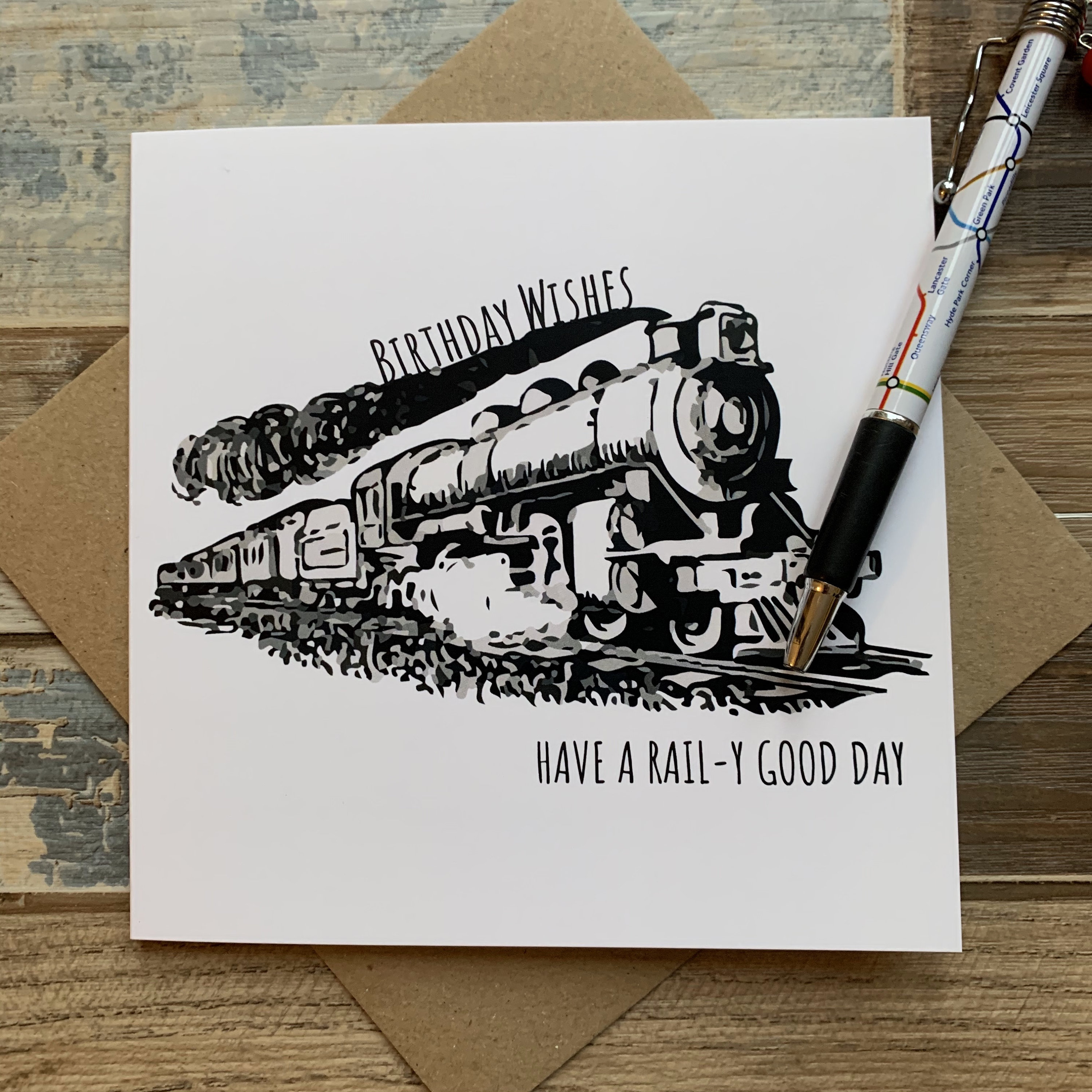 Train Birthday Card Happy Birthday Have a Rail-y Good Day - Etsy UK