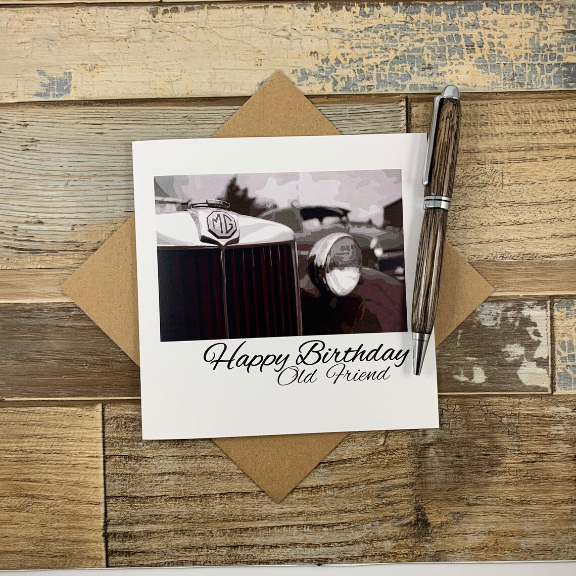 Classic MG Car Birthday Card Can Be Personalised Posts - Etsy