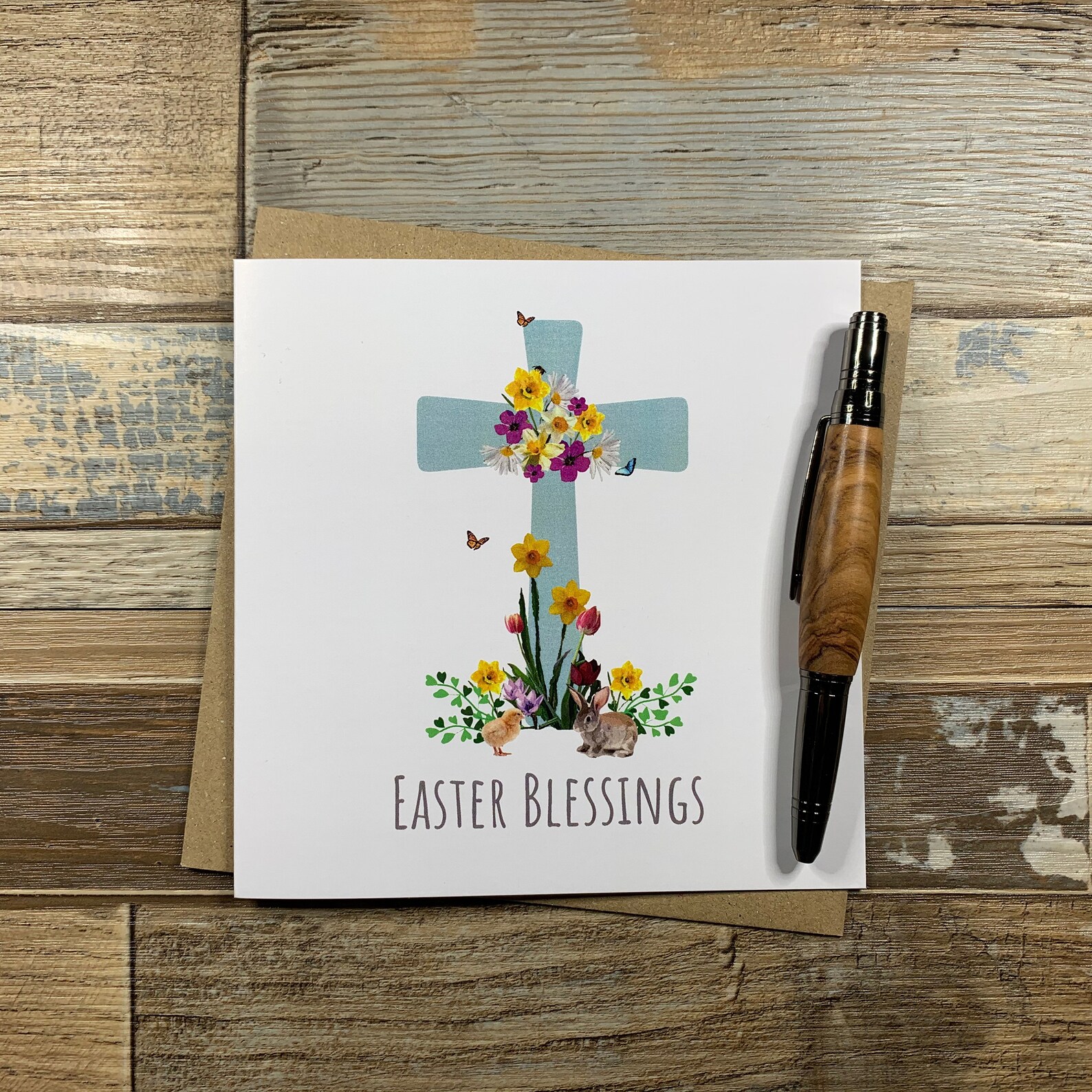 Easter Flowers on the Cross - Easter Card - Delivers Worldwide - Etsy UK