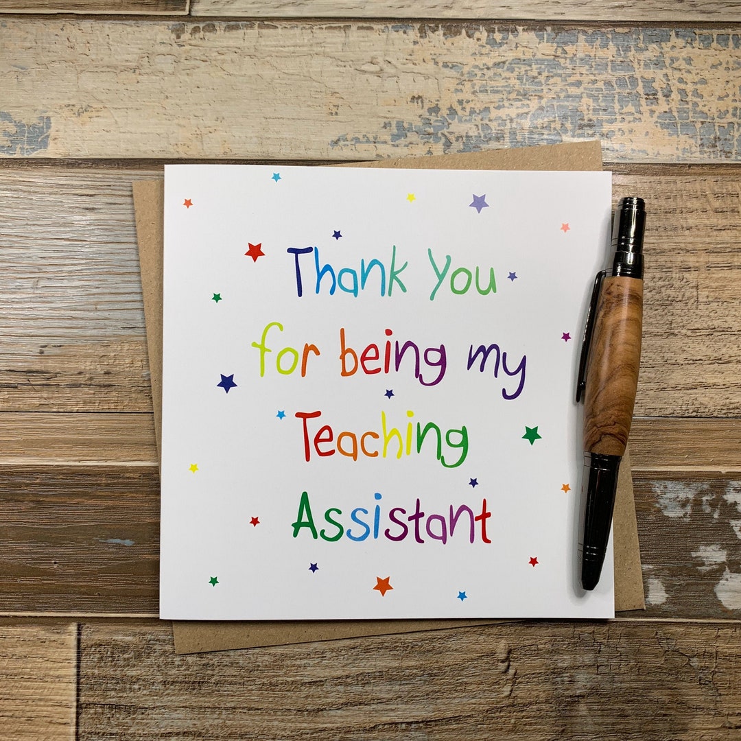 Teaching Assistant Thank You Card - Thank You for Being My Teaching ...