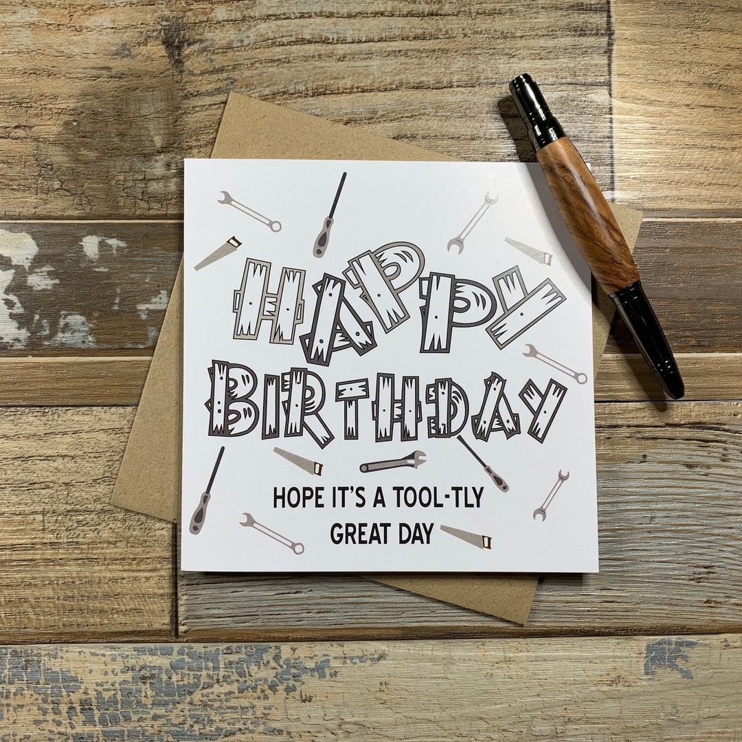 Birthday Card - Handyman Tools DIY Design - Ships Worldwide - Can Be ...
