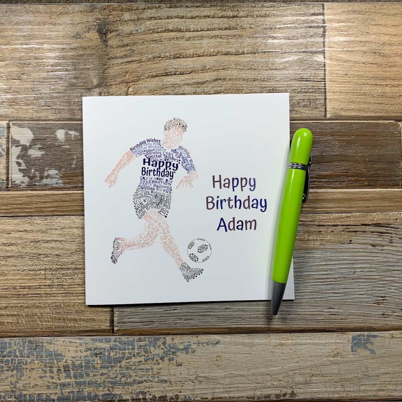 Happy Birthday Card Footballer Wordle Design Birthday Card - Etsy UK