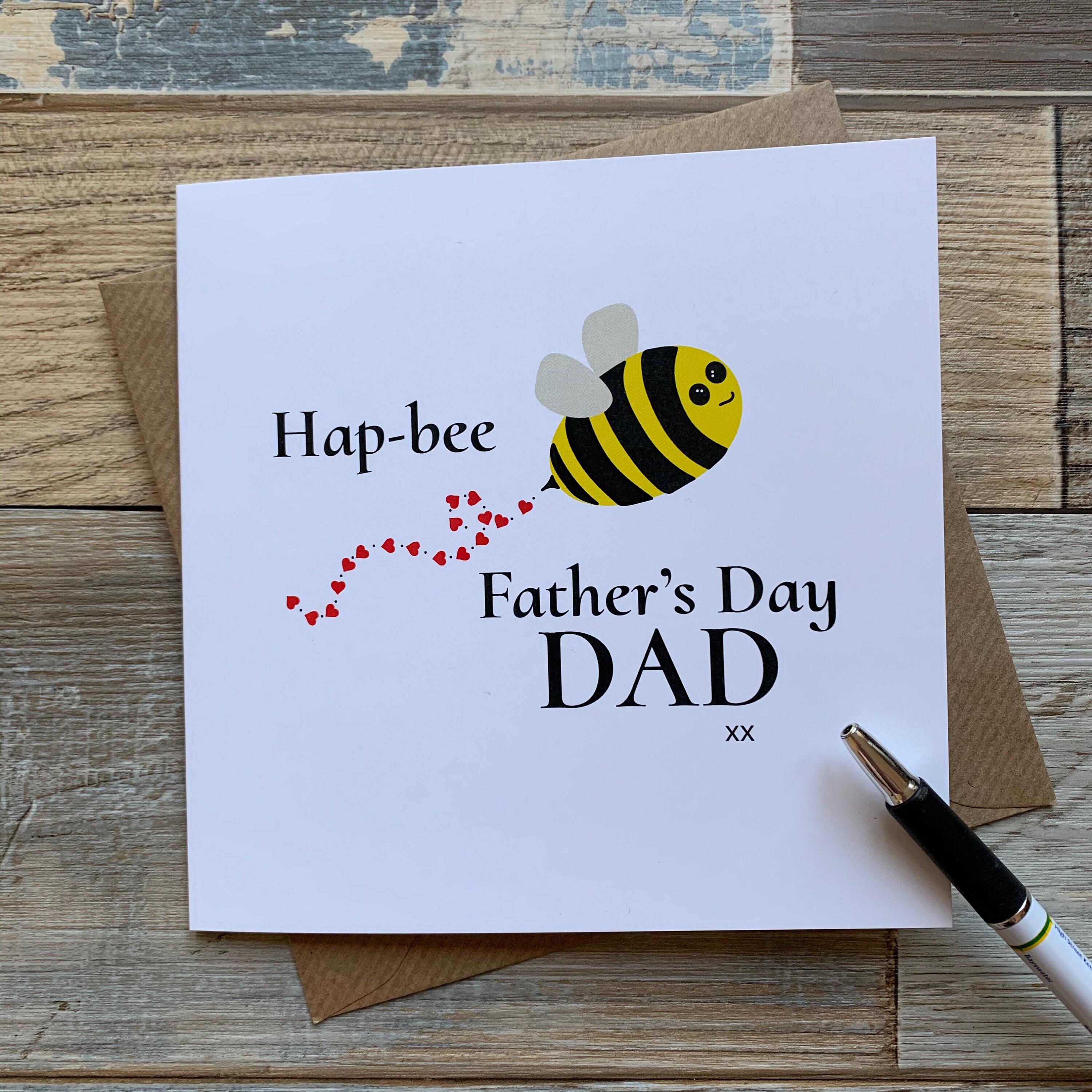 Fathers Day Card Hap-bee Fathers Day Dad Happy Comedy Bee - Etsy UK