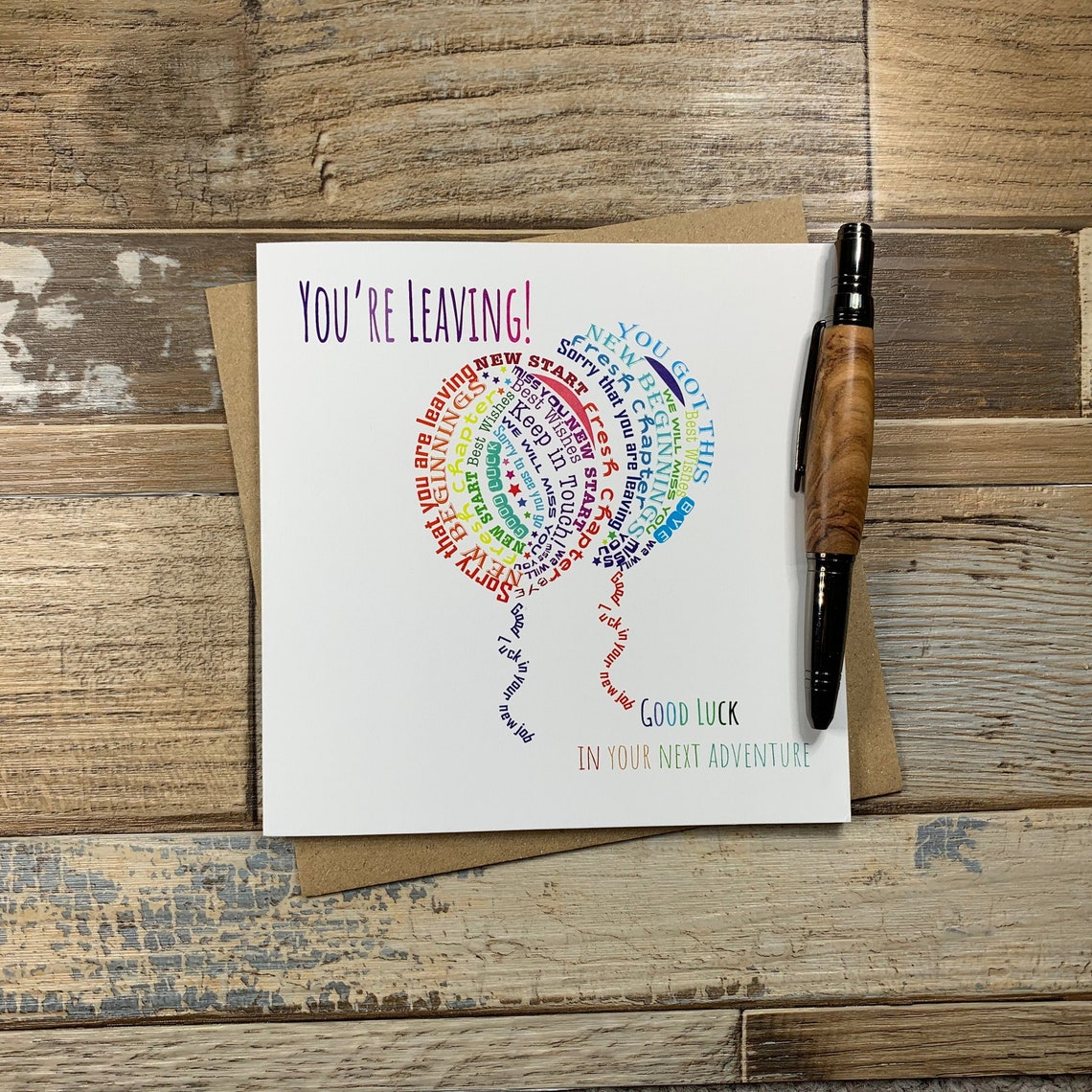 Leaving Card Balloons Wordle Word Art Design - Can Be Personalised ...