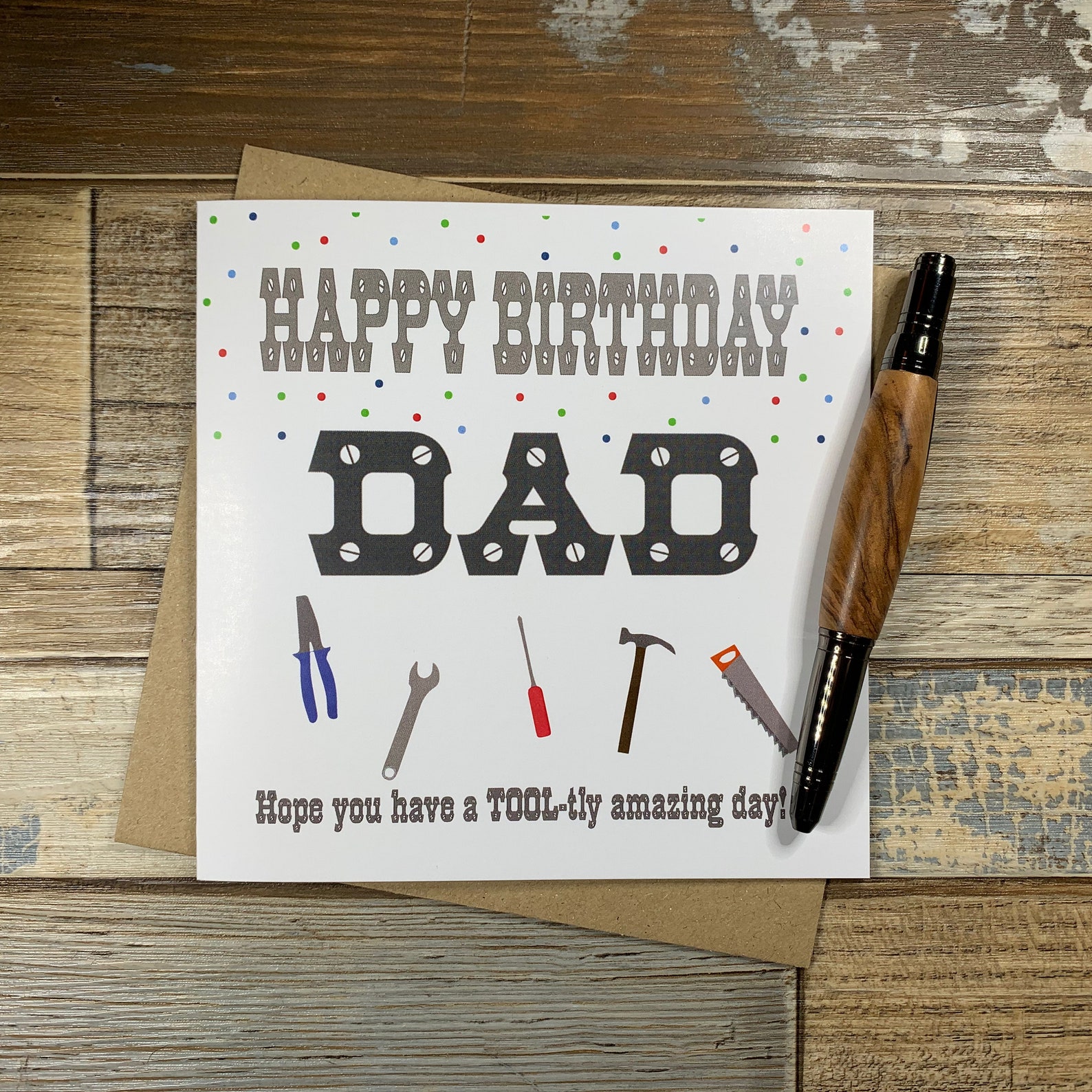 Birthday Card Happy Birthday Dad Handyman Tools DIY Design - Etsy