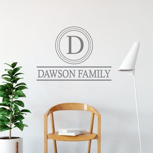 Family Initial & Surname Custom Wall Sticker - Etsy UK