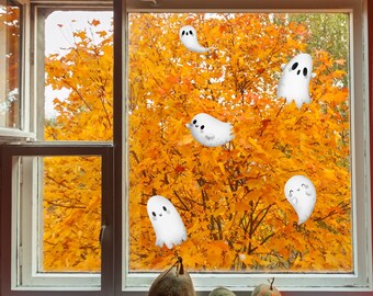 LARGE Ghosts Window Decal Set Removable Window Stickers for Fall Spooky ...