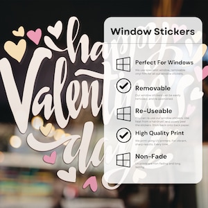 Valentines's Day Hearts Window Sticker Boarder, Valentines Shop Front ...