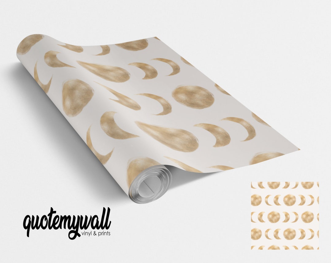 Beige Eclipse Moon Cycle Self Adhesive Vinyl Wrap - Etsy