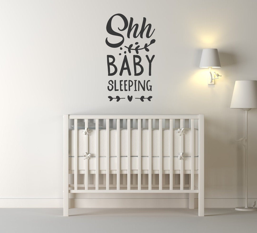Shh Baby Sleeping Nursery Wall Sticker Quote - Etsy