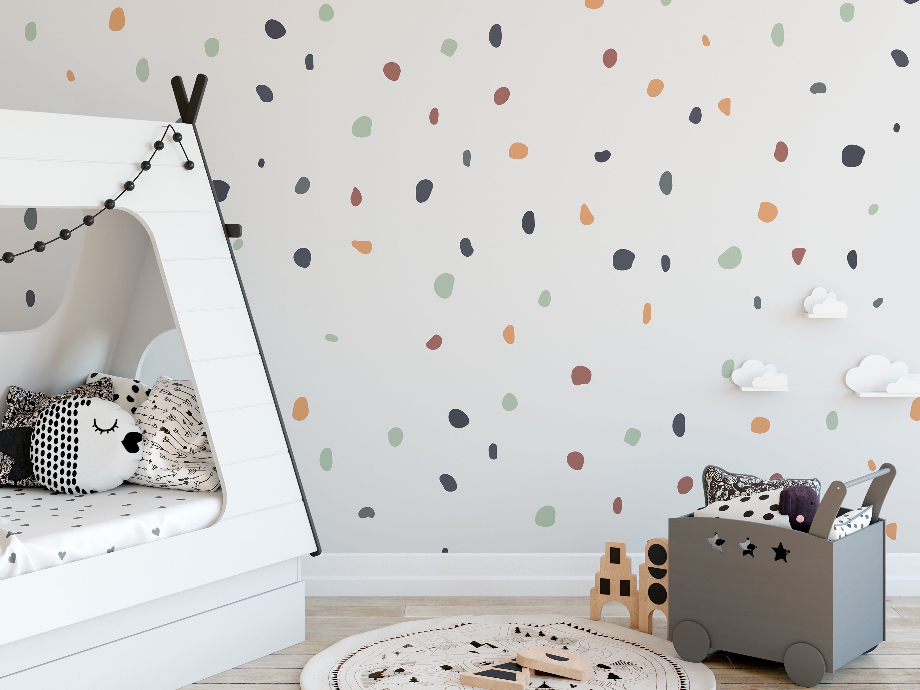 Boho Chic Irregular Polka Dot Nursery Wall Stickers | Etsy