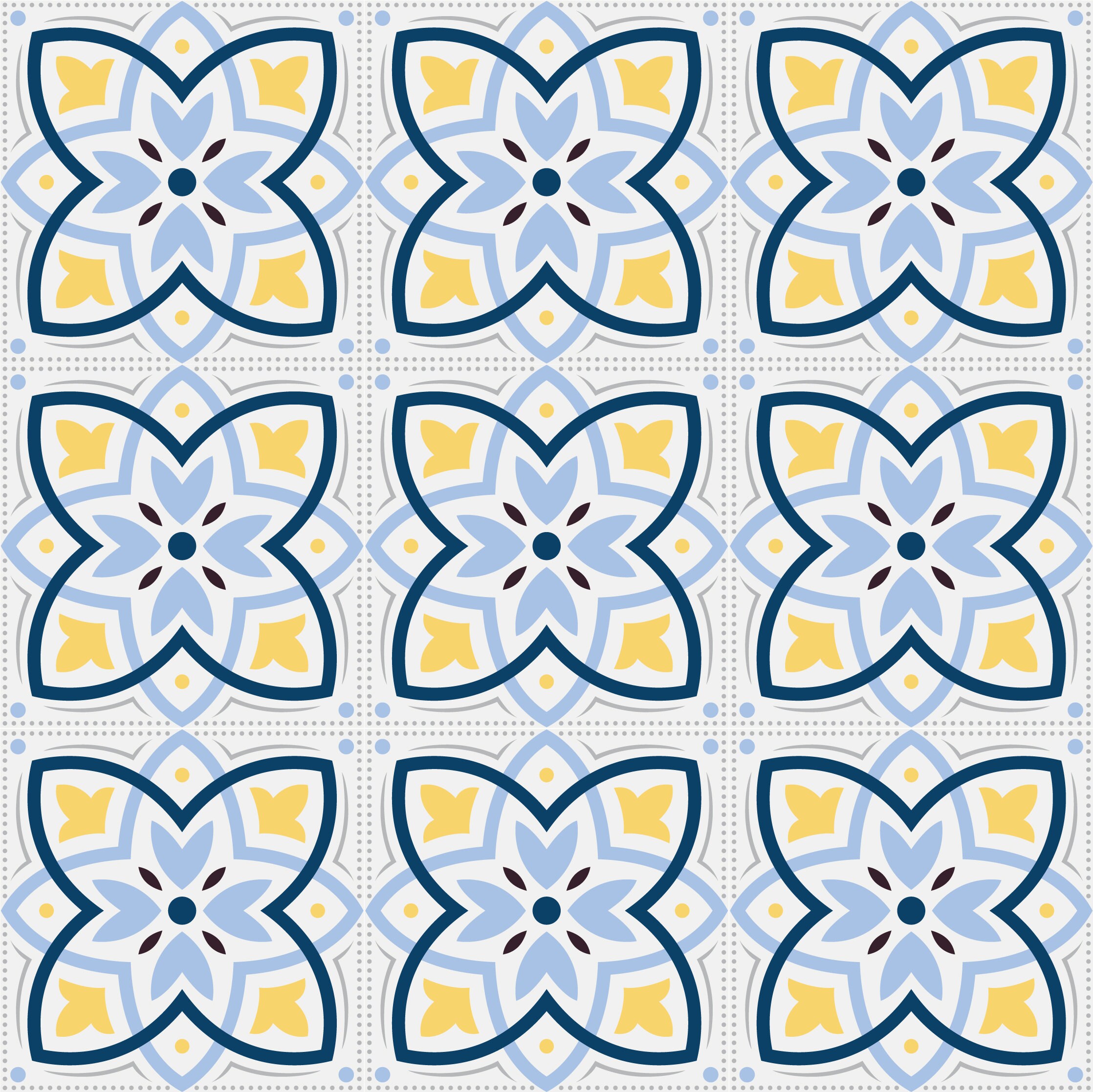 Blue & Yellow Abstract Pattern Tile Stickers Pack - Etsy