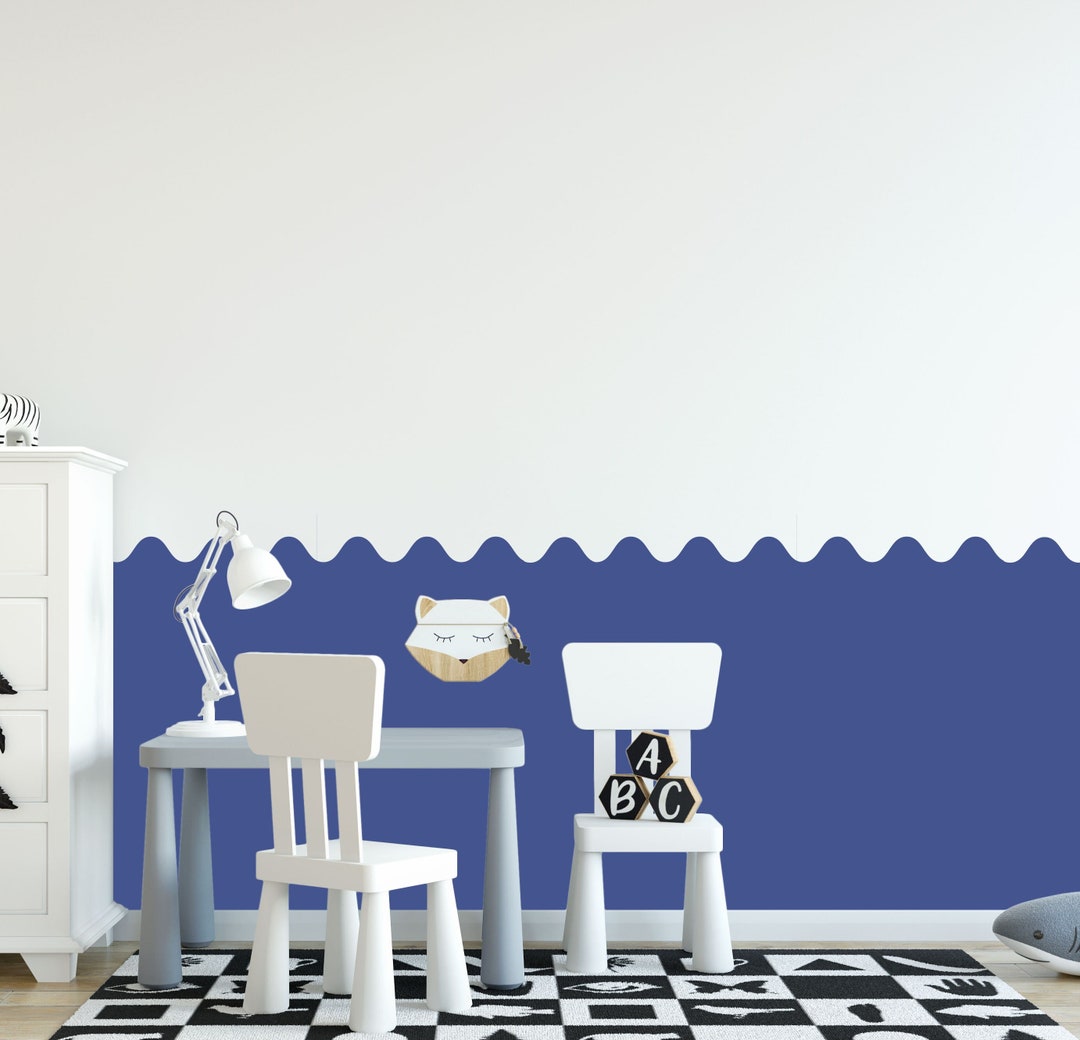 Smooth Wavey Waves Wall Painting Stencil, Removable Easy to Use Vinyl ...