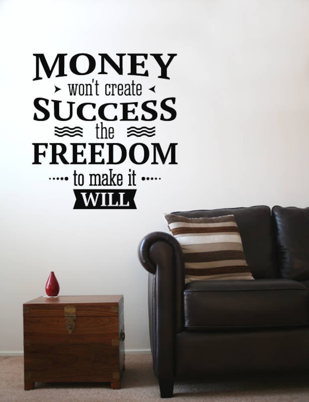 Wall Decal Quote, Motivational Quote, Money, Success, Freedom, Wall Art ...