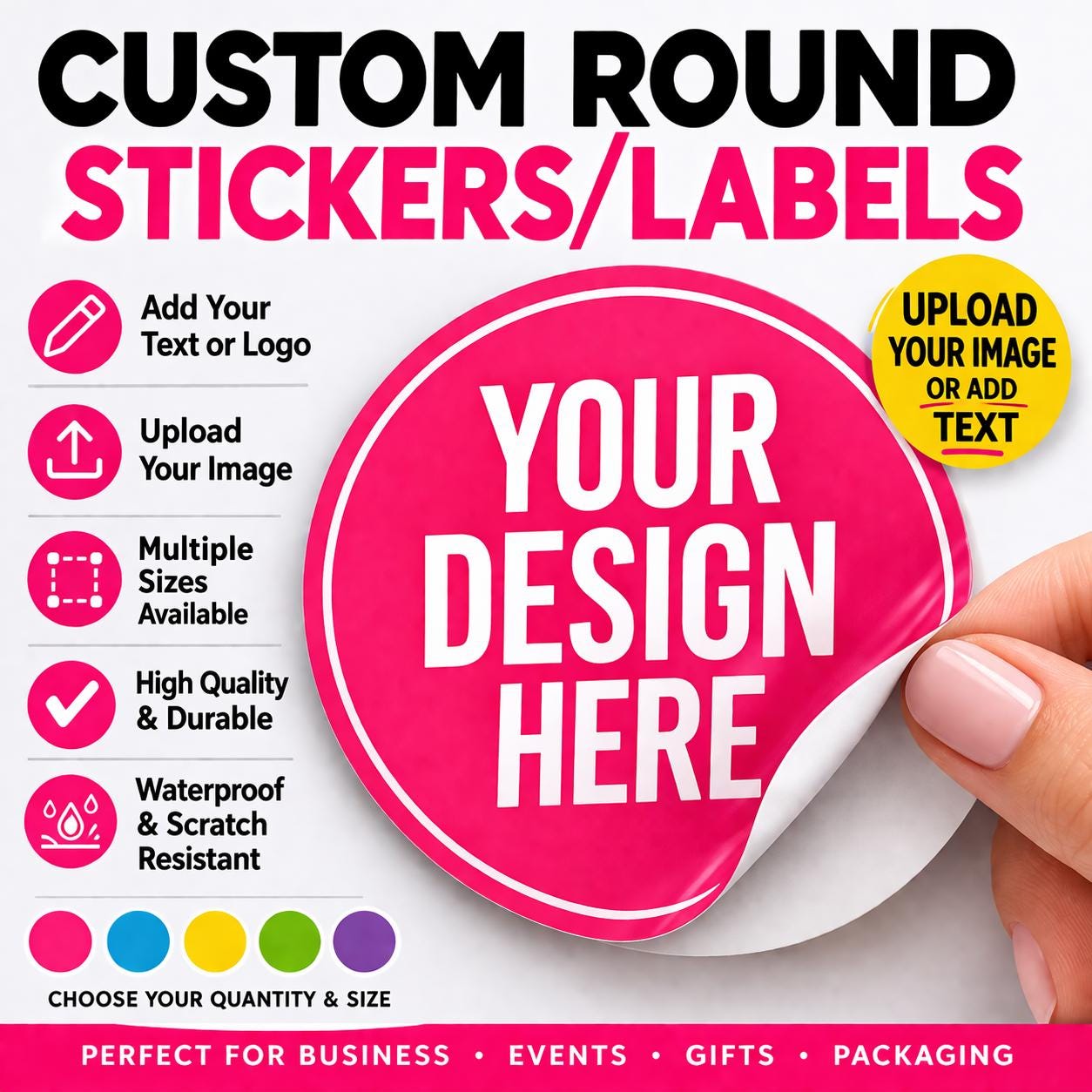 Personalized Logo Labels Stickers - Add Your Own Image Customized Stick ...