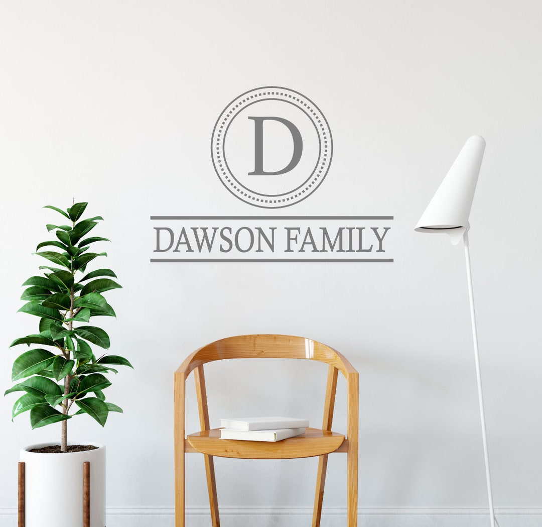 Family Initial & Surname Custom Wall Sticker - Etsy UK